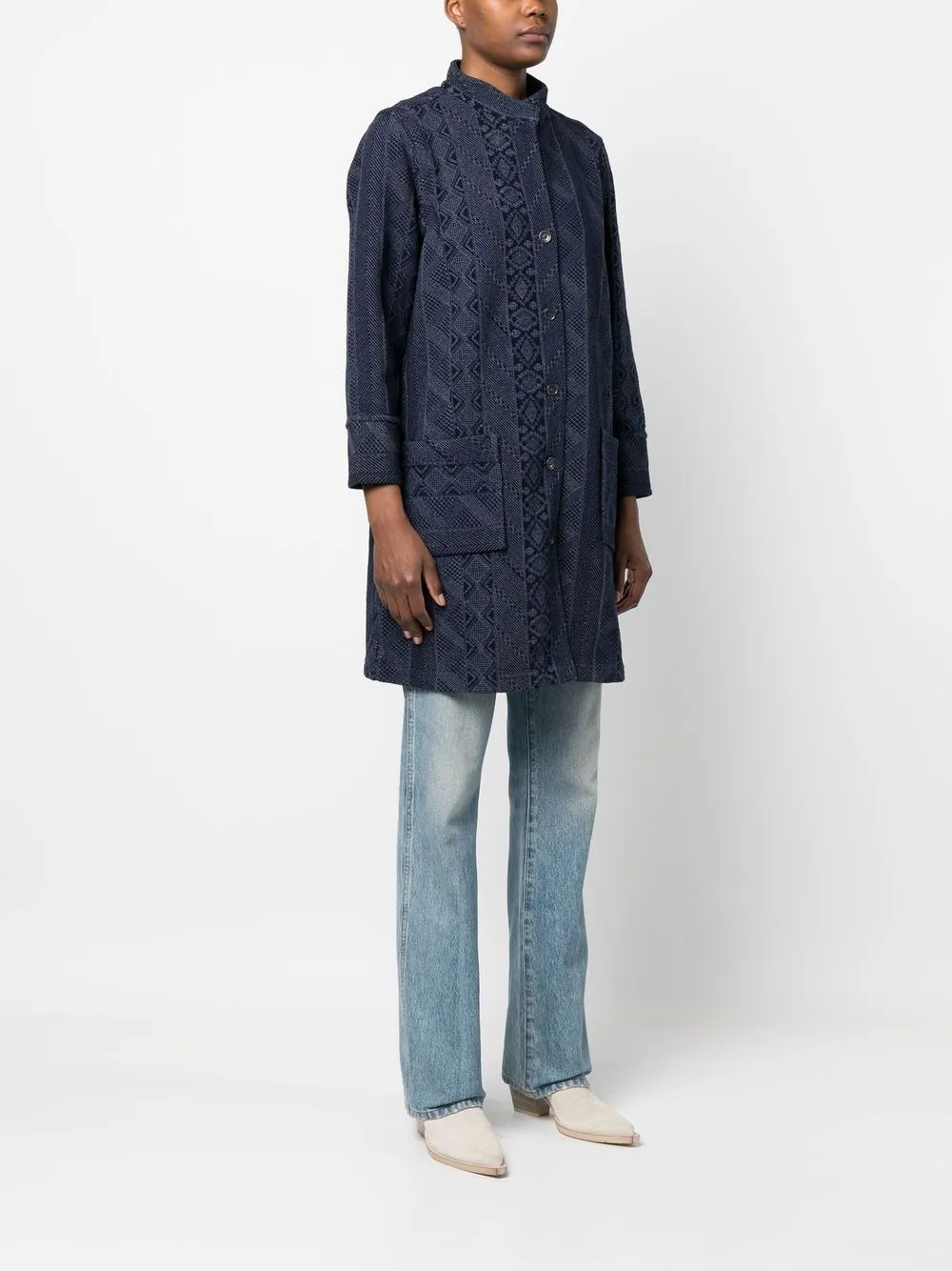 Ralph Lauren RRL Quilted Jersey Duster Coat | Blue | FARFETCH UK