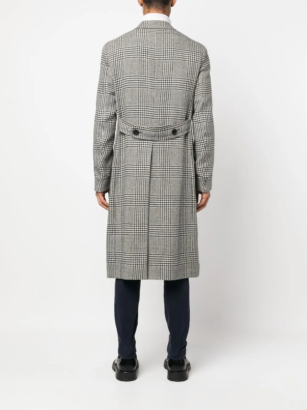 Ralph Lauren Purple Label Glen Plaid Linen-blend Topcoat In Black ...