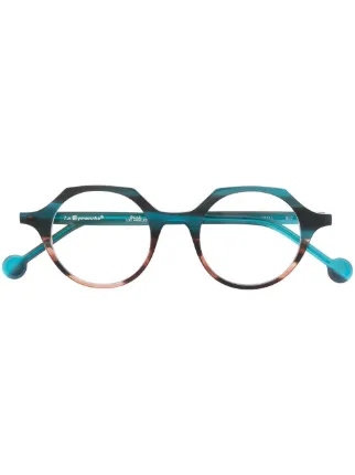 L.A. EYEWORKS round-frame Glasses | Blue | FARFETCH AU