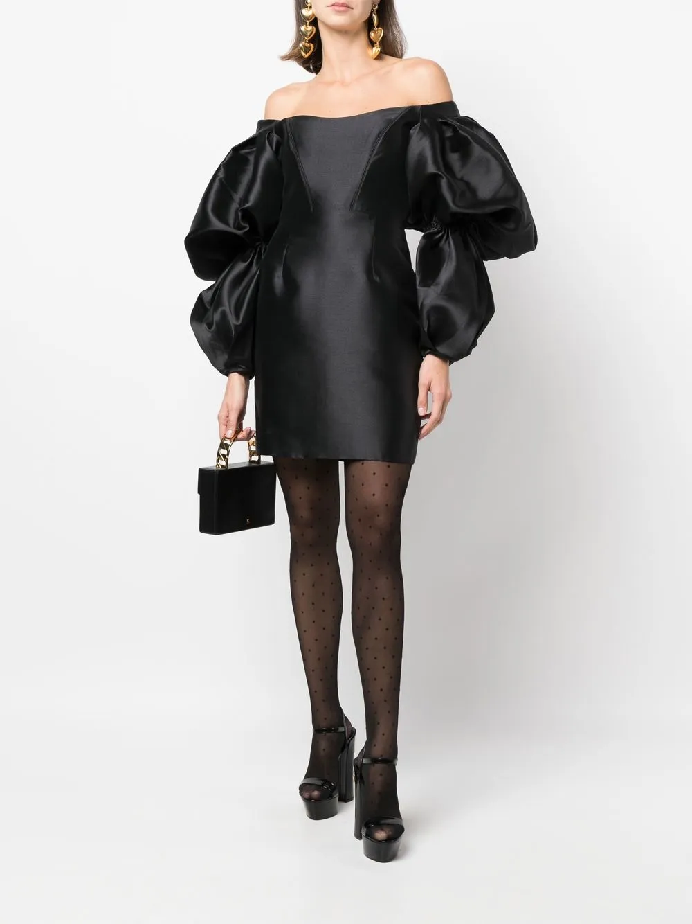 Solace London Off Shoulder Puff Sleeve Blouse Farfetch