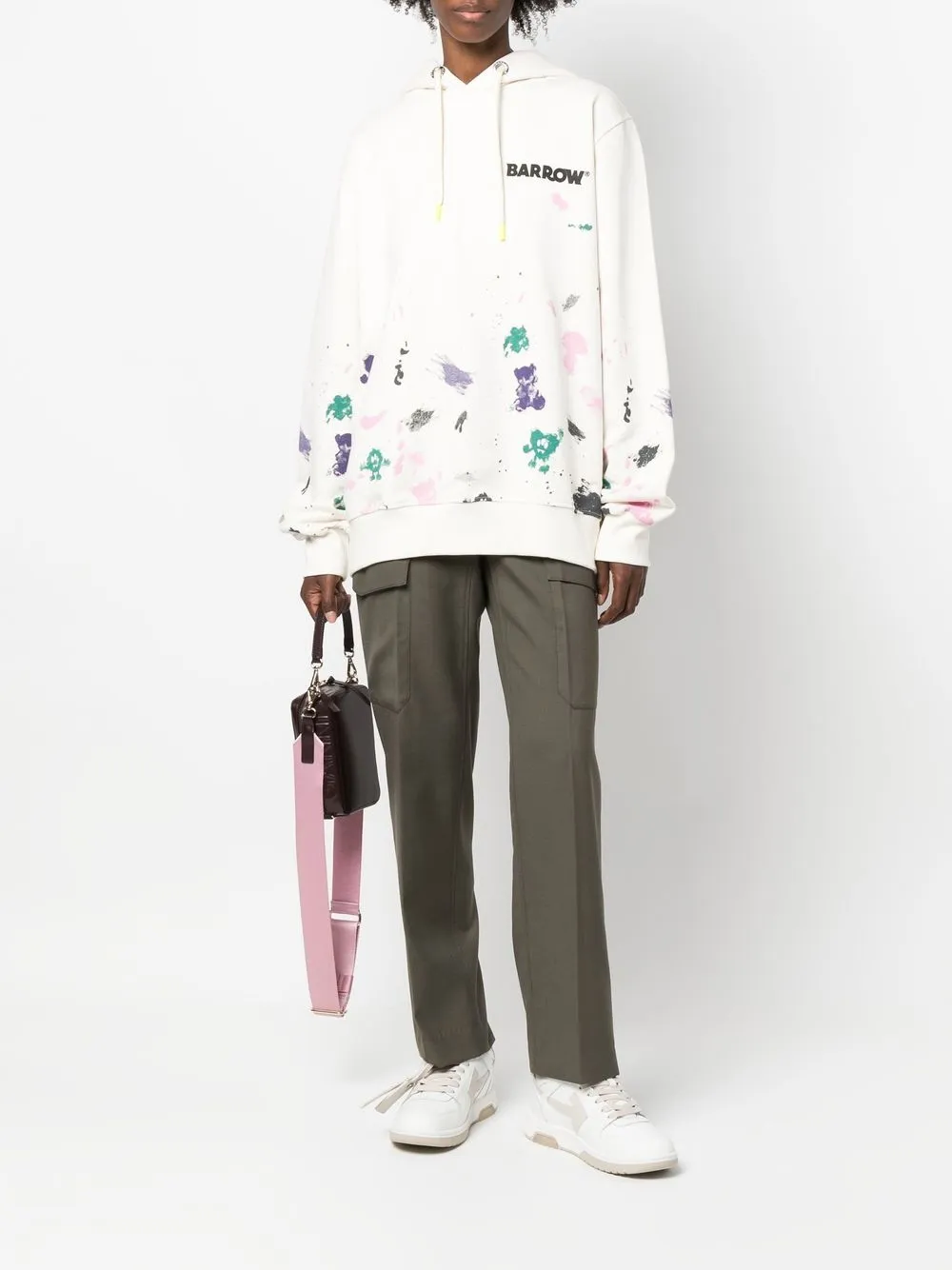 Barrow Logo-print Drawstring Hoodie In Neutrals | ModeSens