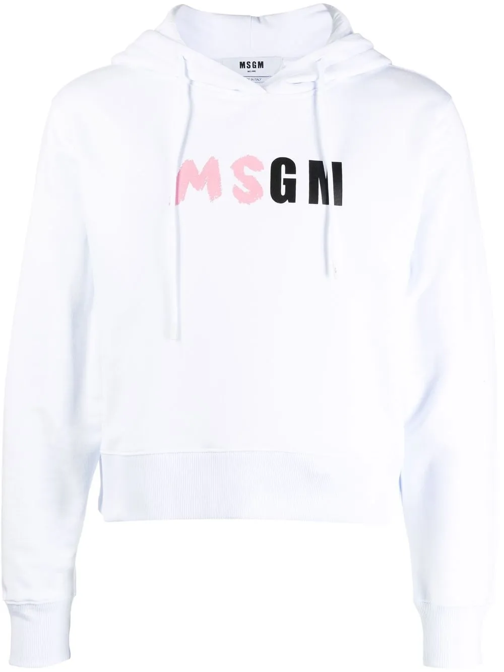 MSGM Logo print Drawstring Hoodie Farfetch MSGM Logo print Drawstring Hoodie Farfetch