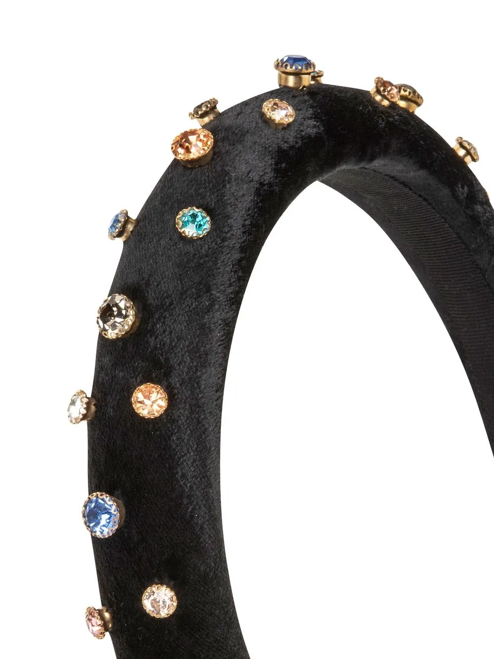 Jennifer Behr Womens Joy Velvet Crystal Embellished Headband In Black