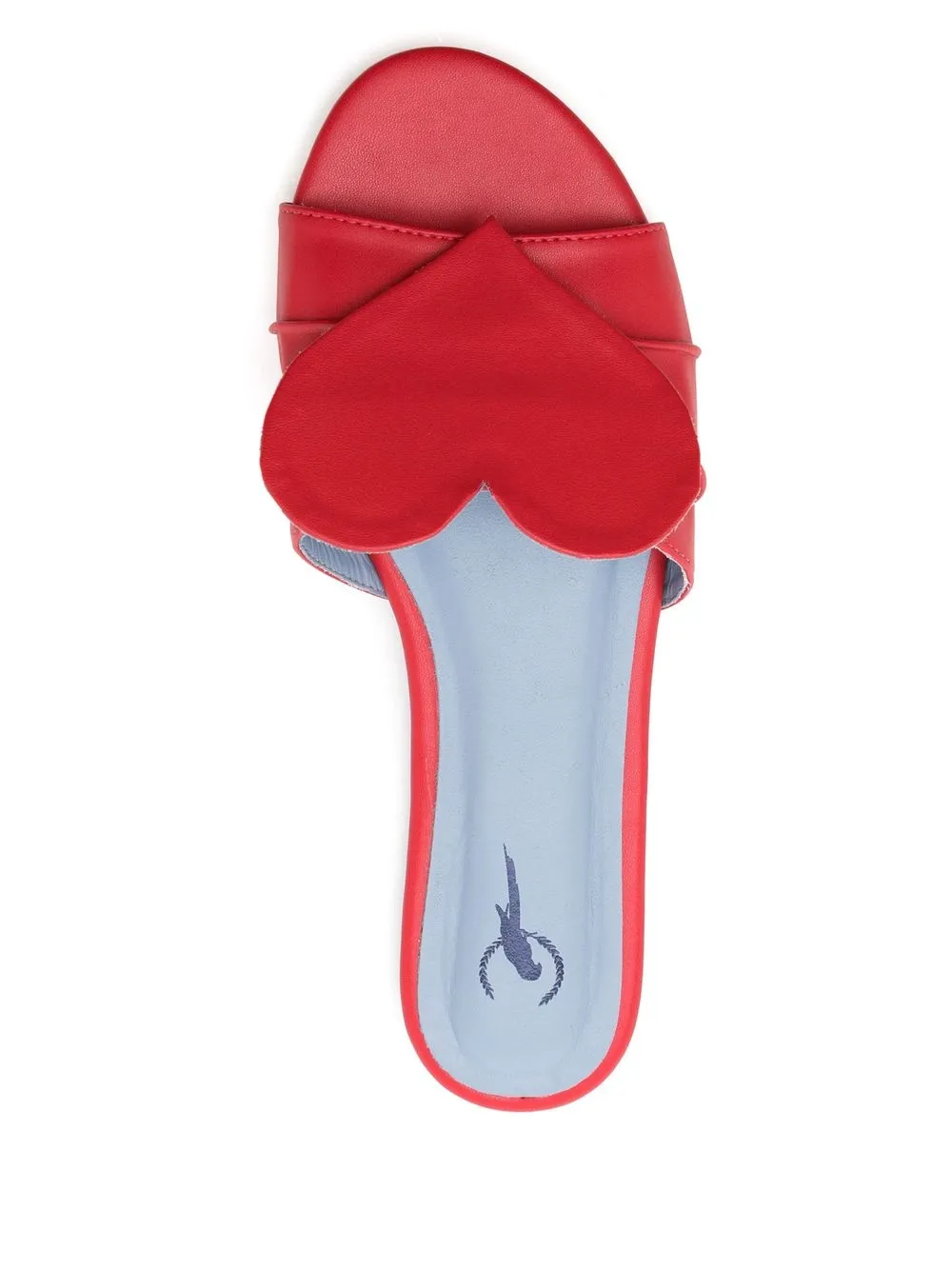 Blue Bird Shoes heart-motif Leather Slides | Red | FARFETCH