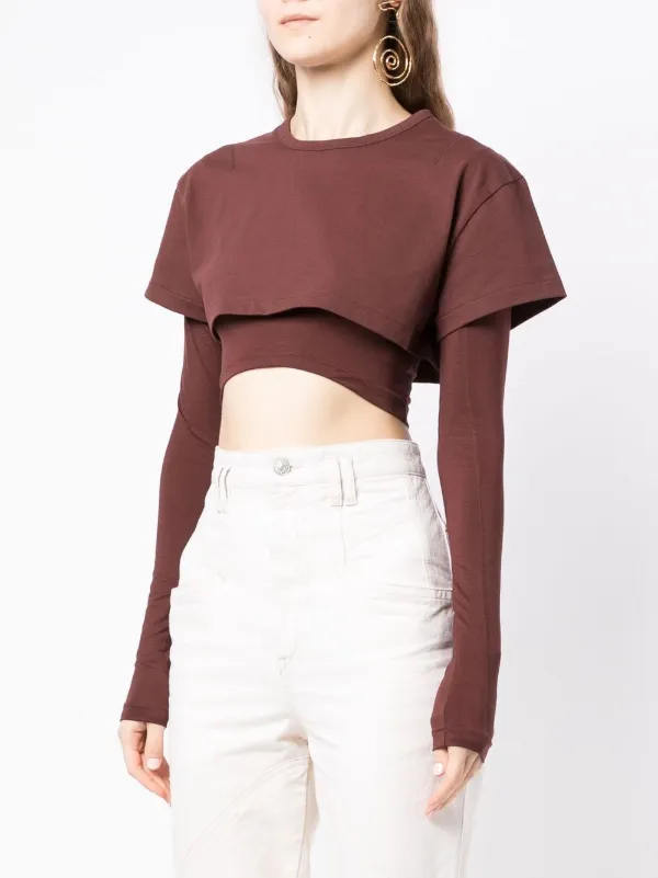 Jacquemus Le Double T-shirt トップ | ブラウン | FARFETCH JP Jacquemus Le Double T-shirt トップ | ブラウン | FARFETCH JP