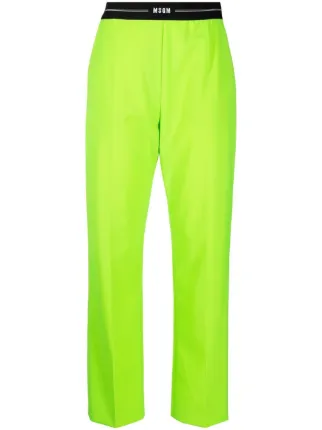 MSGM logo-waist Slim Tailored Trousers - Farfetch