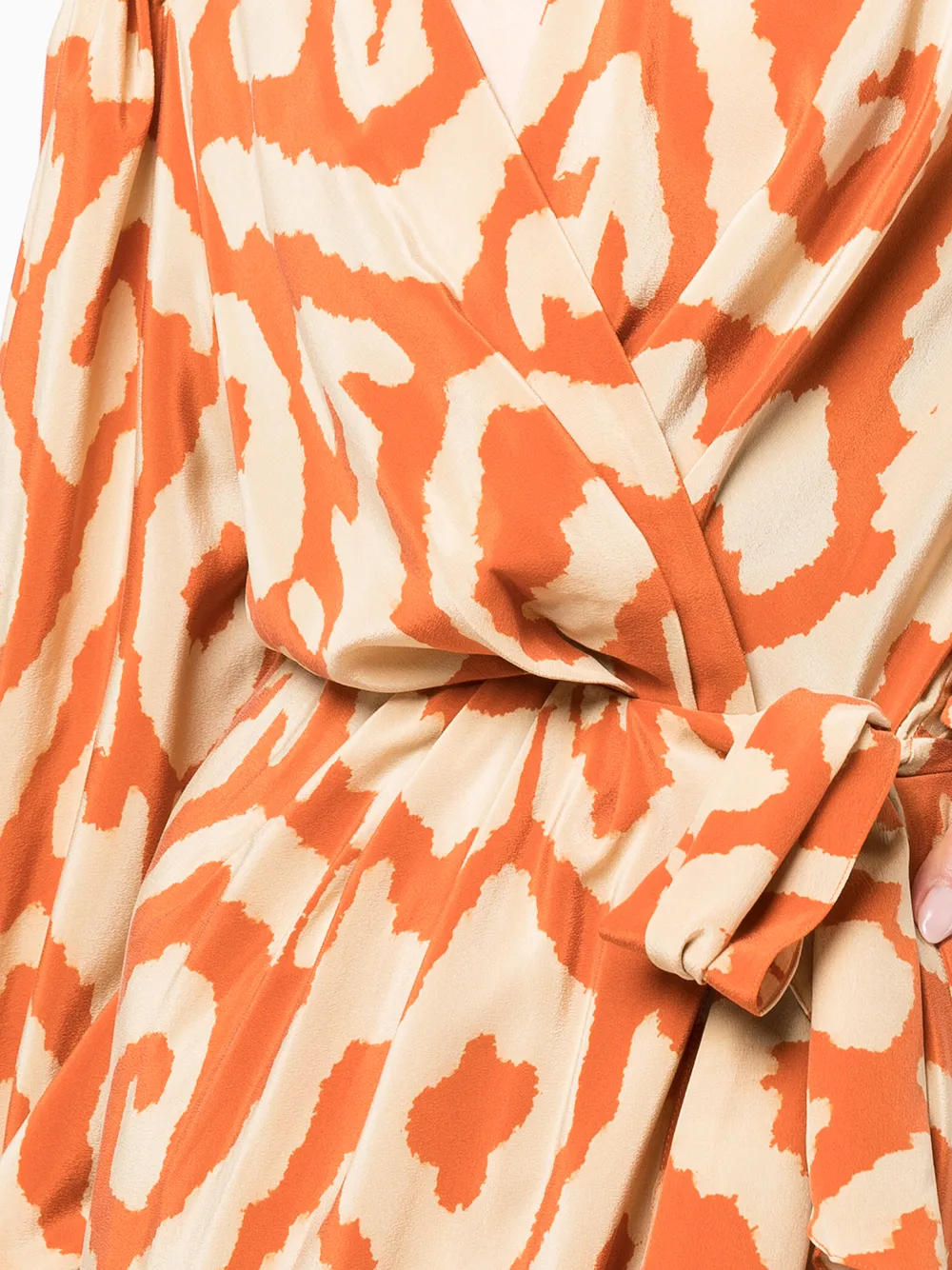 Johanna Ortiz The Aqua Identity Long Sleeve Silk Wrap Dress In Snd/mand ...