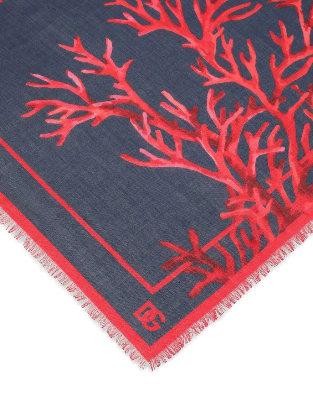 Dolce & Gabbana coral-print modal-blend Scarf | Blue | FARFETCH