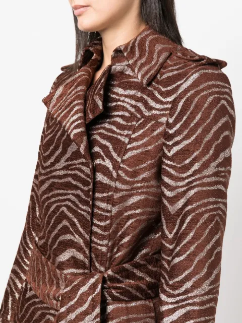 Genny zebra-print Belted Trench Coat - Farfetch