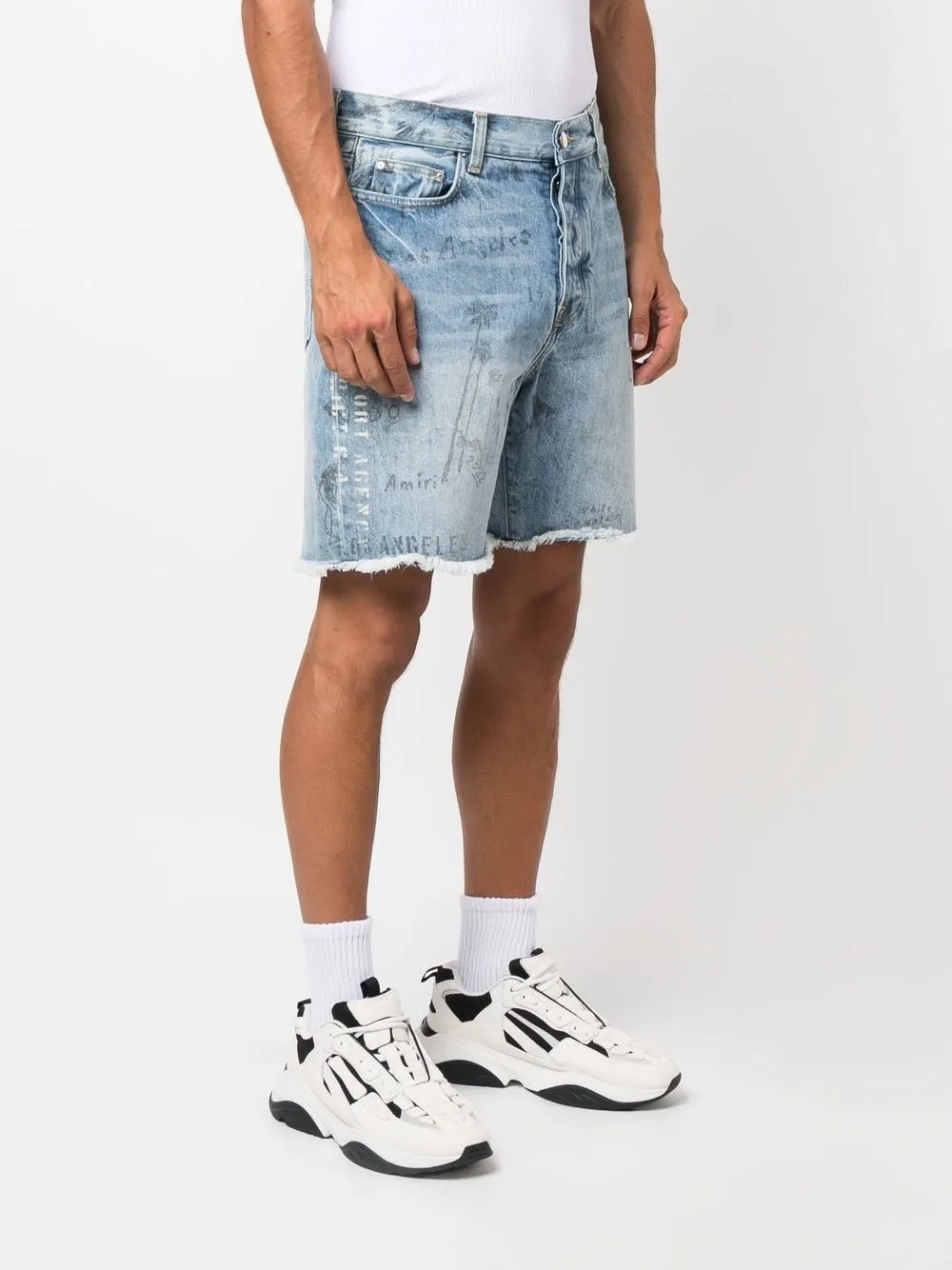 AMIRI cut-off Denim Shorts | Blue | FARFETCH UK