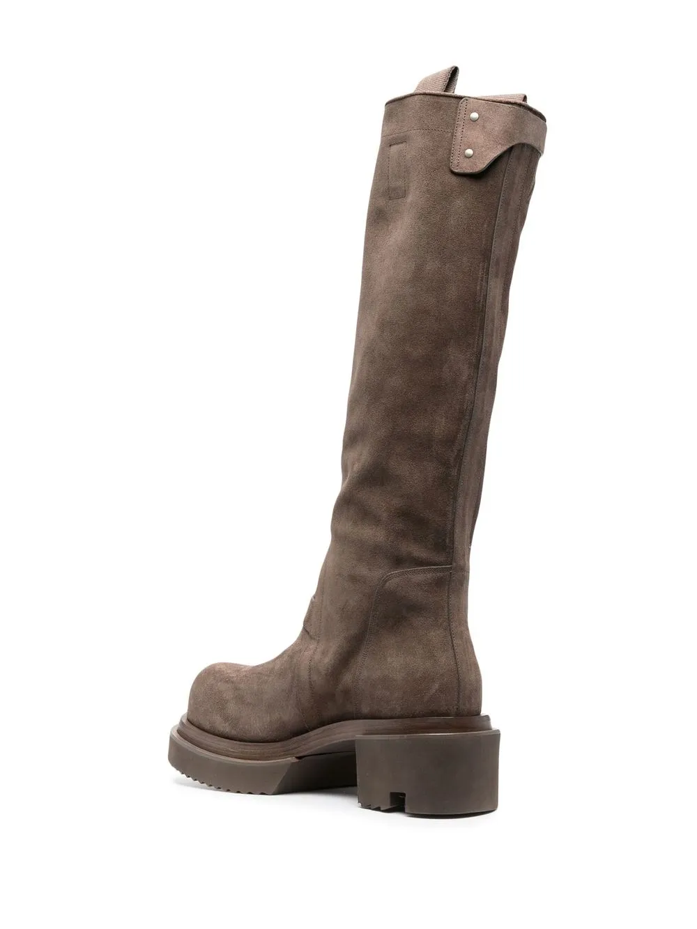 Rick Owens Neutral Bogun Knee-high Suede Boots In Neutrals | ModeSens