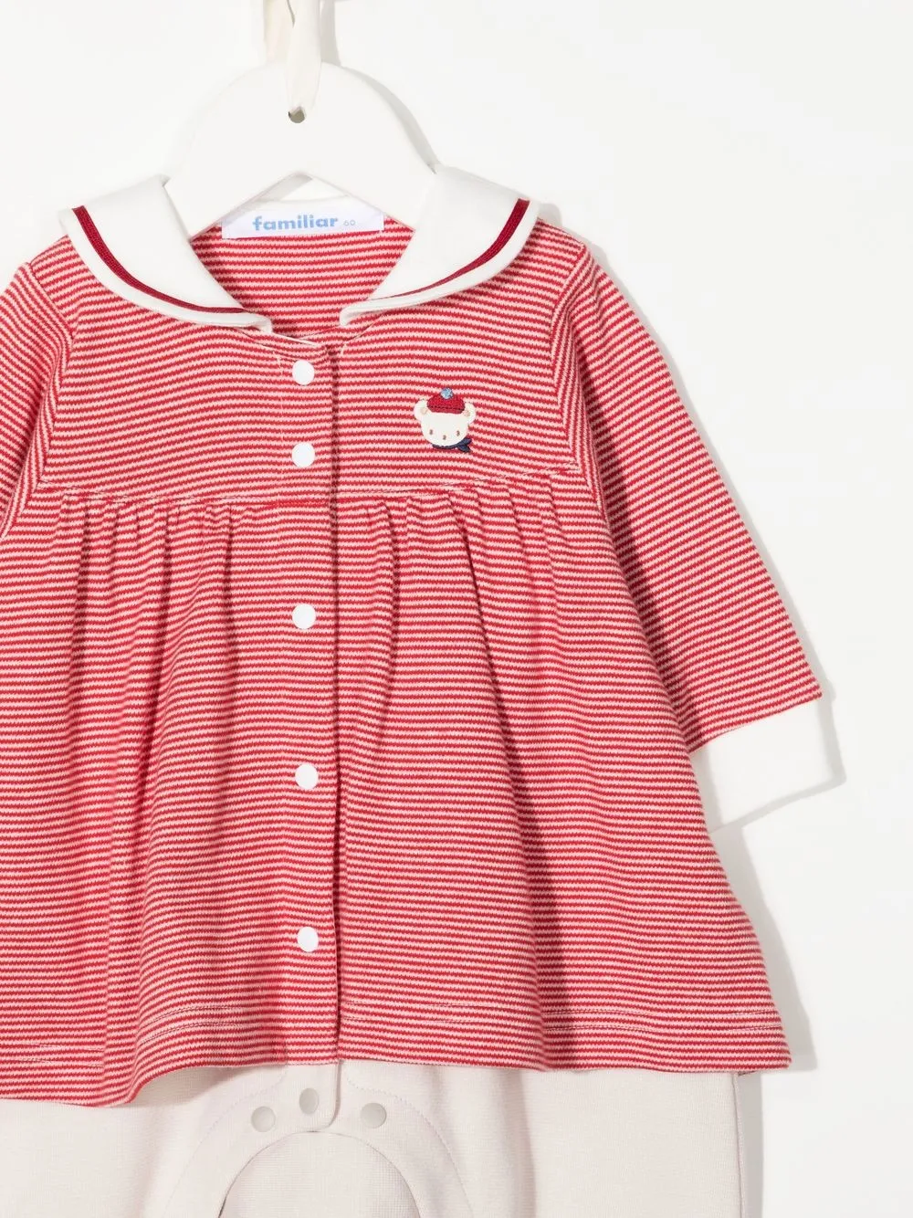 Familiar logo-embroidered Striped Dress | Red | FARFETCH