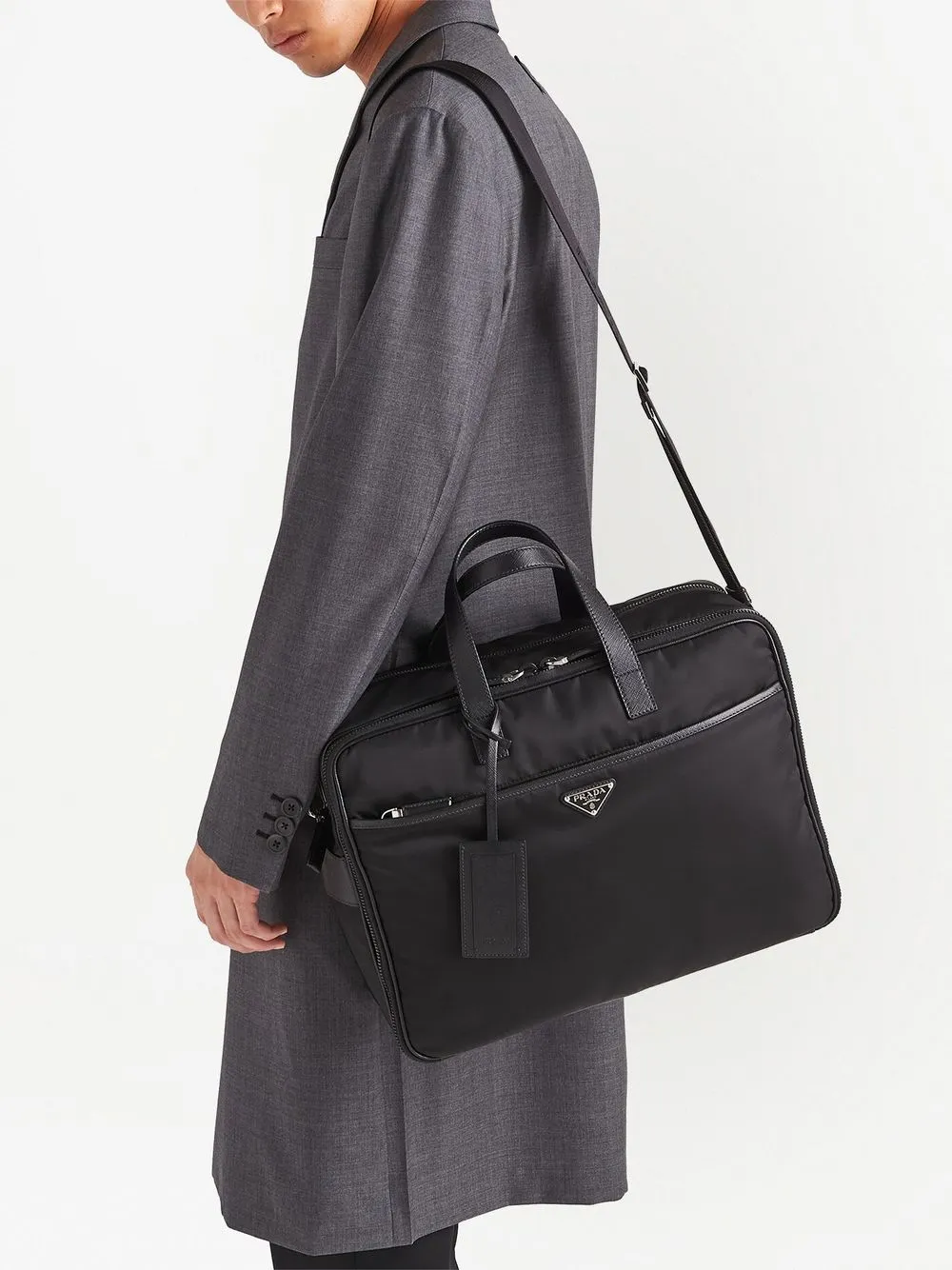 Prada triangle-logo Briefcase - Farfetch