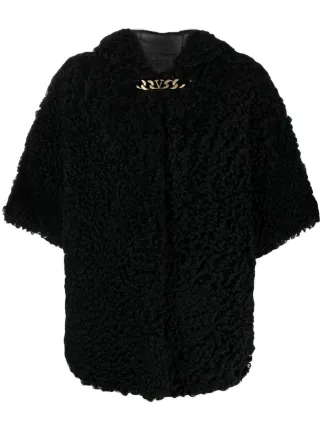 Valentino Garavani VCHAIN Shearling Jacket | Black | FARFETCH