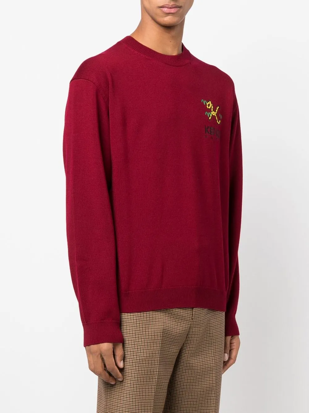 Kenzo logo-embroidered Wool Jumper | Red | FARFETCH