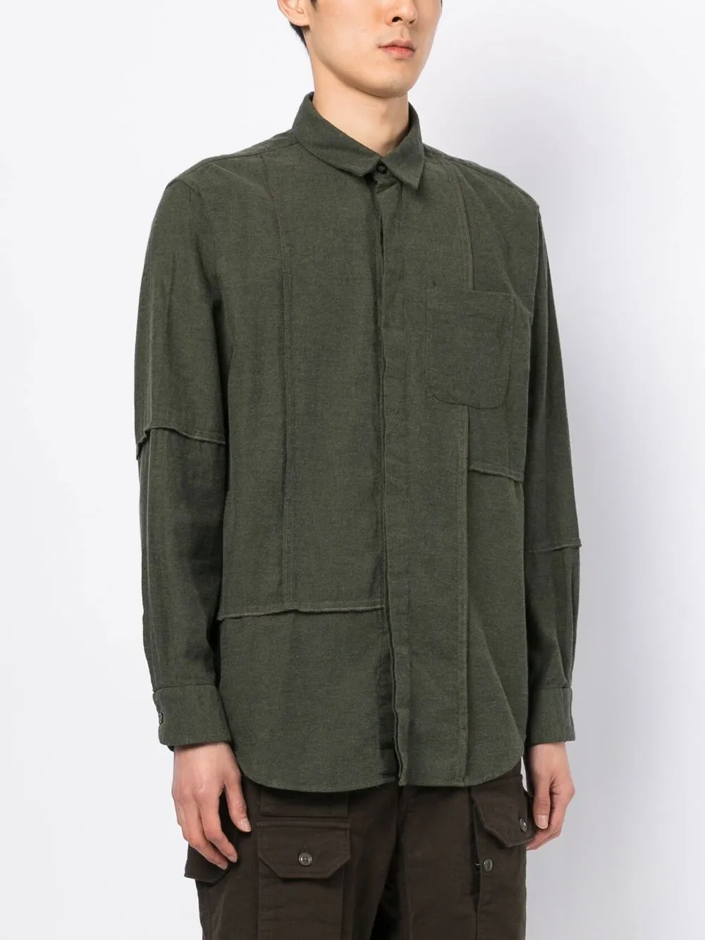 Engineered Garments Patchwork Panelled Shirt In Green | ModeSens