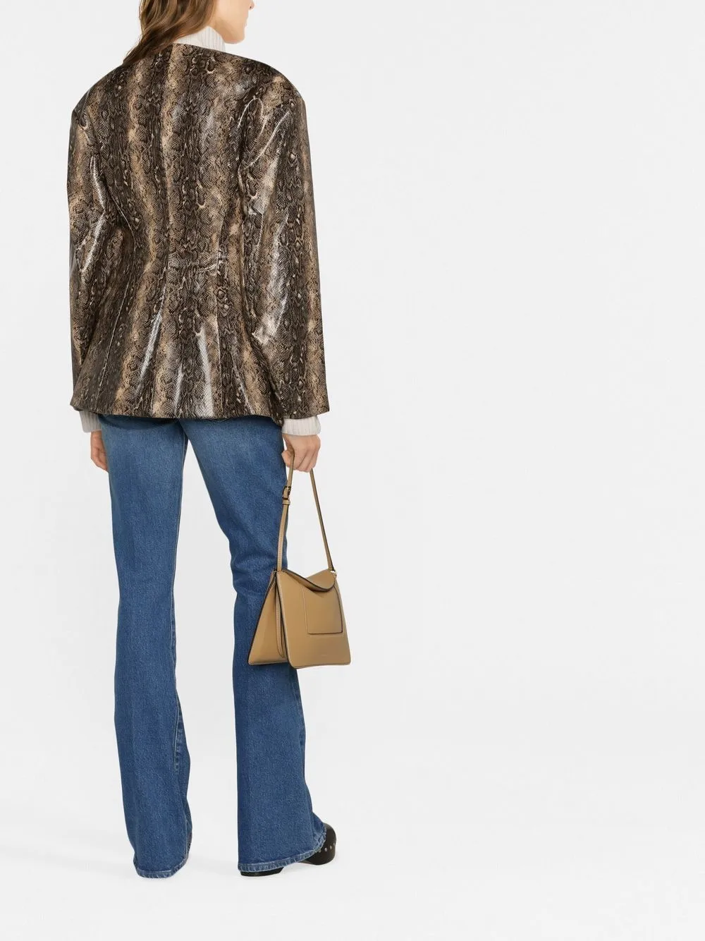 GANNI Faux Leather Snakeskin Print Jacket - Farfetch
