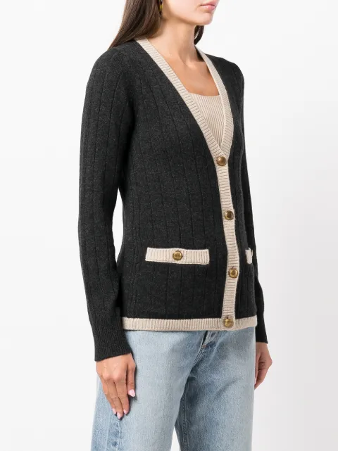 Nili Lotan contrast-border Rib Knit Cardigan - Farfetch