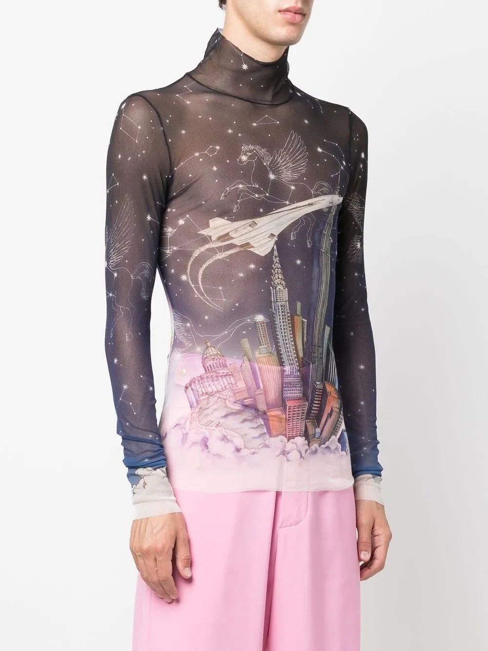 Casablanca sheer graphic-print T-shirt | Smart Closet