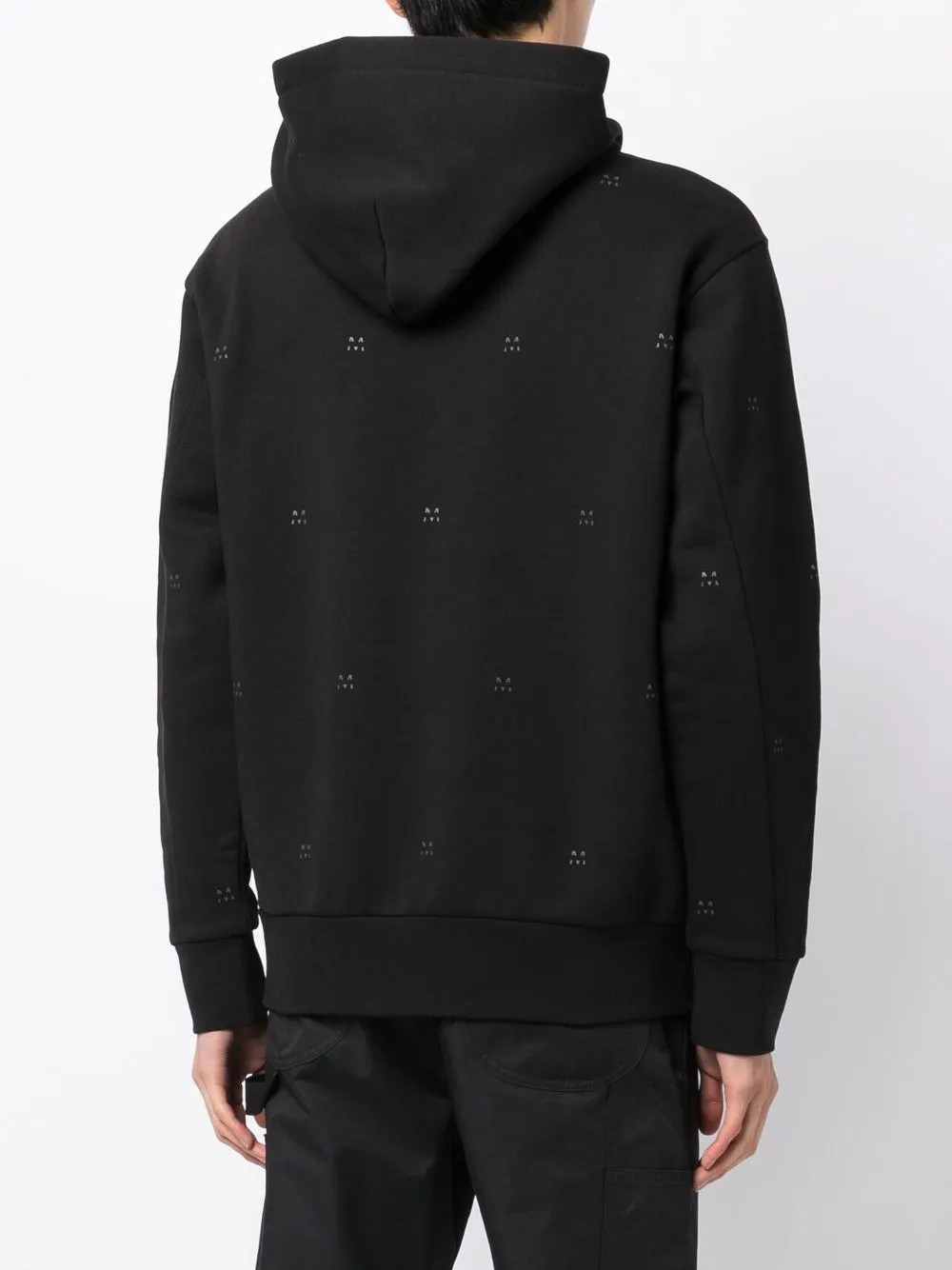 Moncler Monogram-print Cotton Hoodie In Black | ModeSens