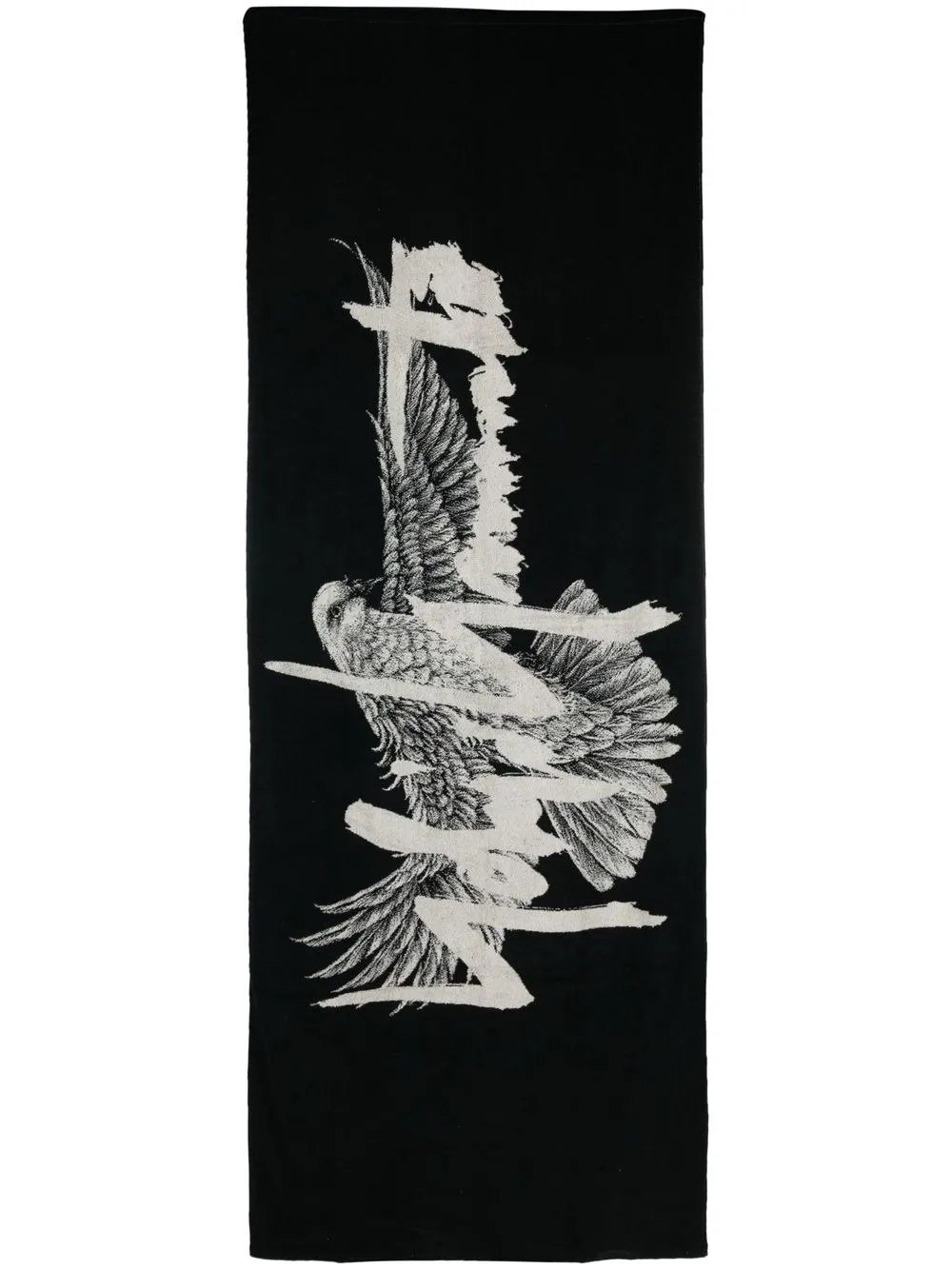Yohji Yamamoto Logo Print Towel | Black | FARFETCH