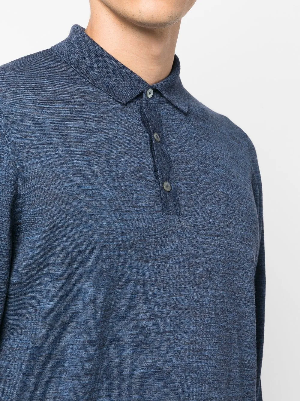 Hugo Boss Long-sleeve Polo Shirt In Blue | ModeSens