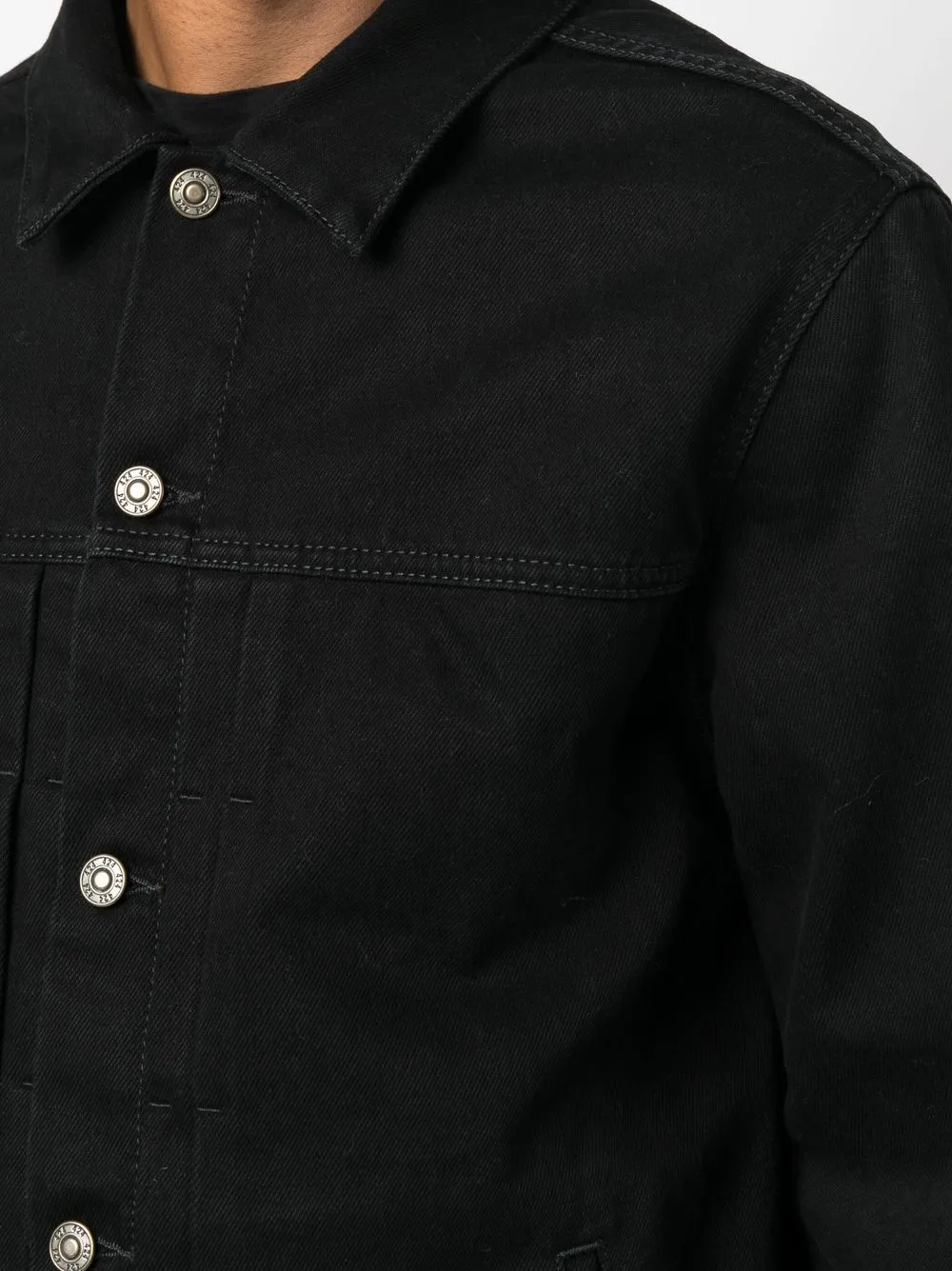 424 Button-up Denim Jacket In Black | ModeSens