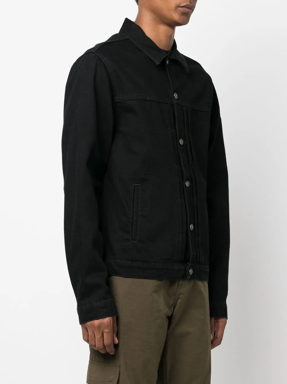 424 Button-up Denim Jacket In Black | ModeSens