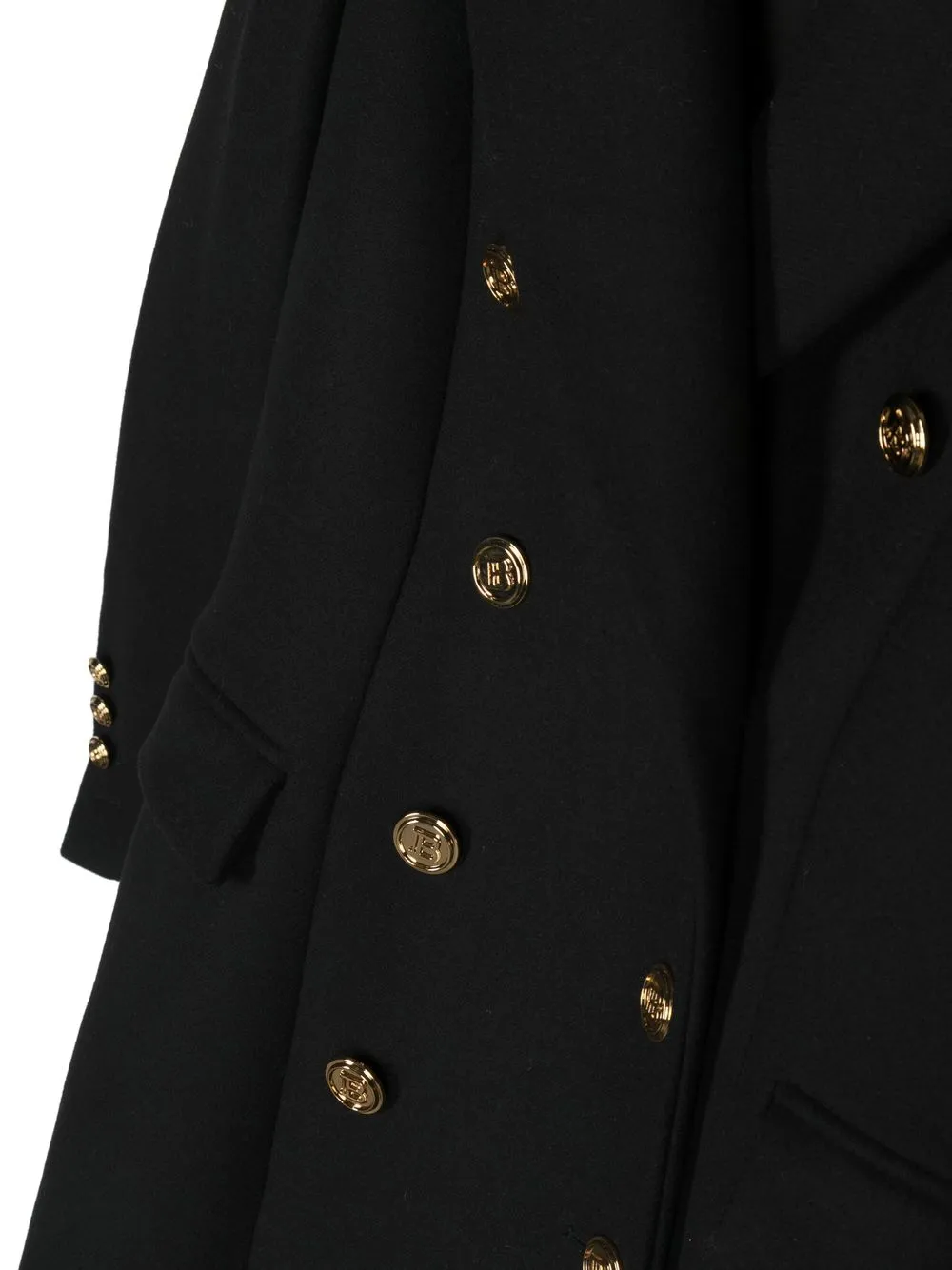 Balmain Kids' Double-breasted Button Coat In Black | ModeSens