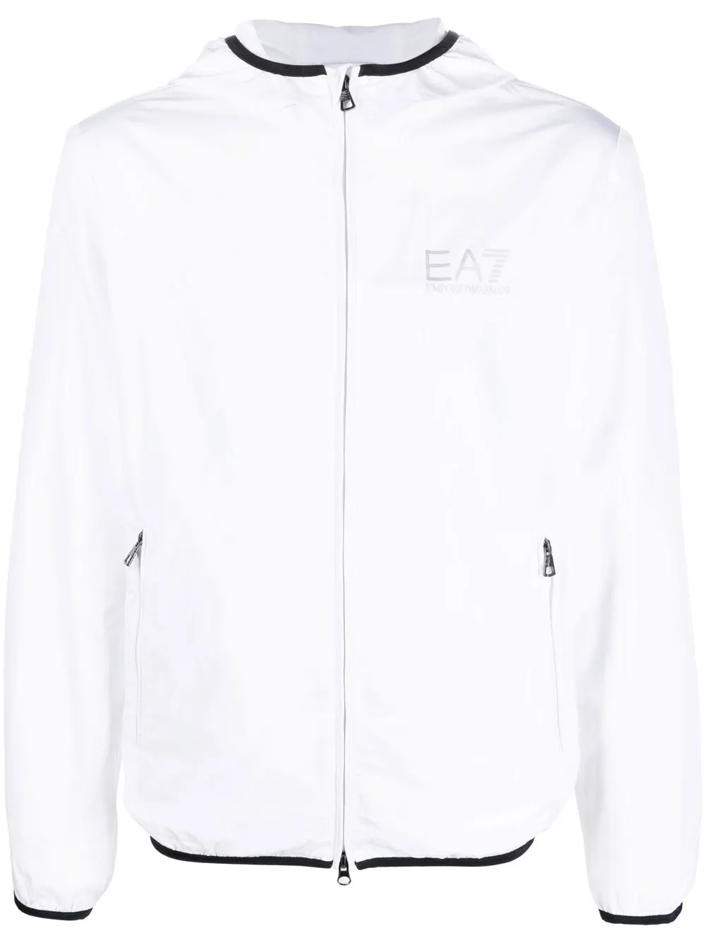 Ea7 Emporio Armani Logo print Hooded Jacket Farfetch