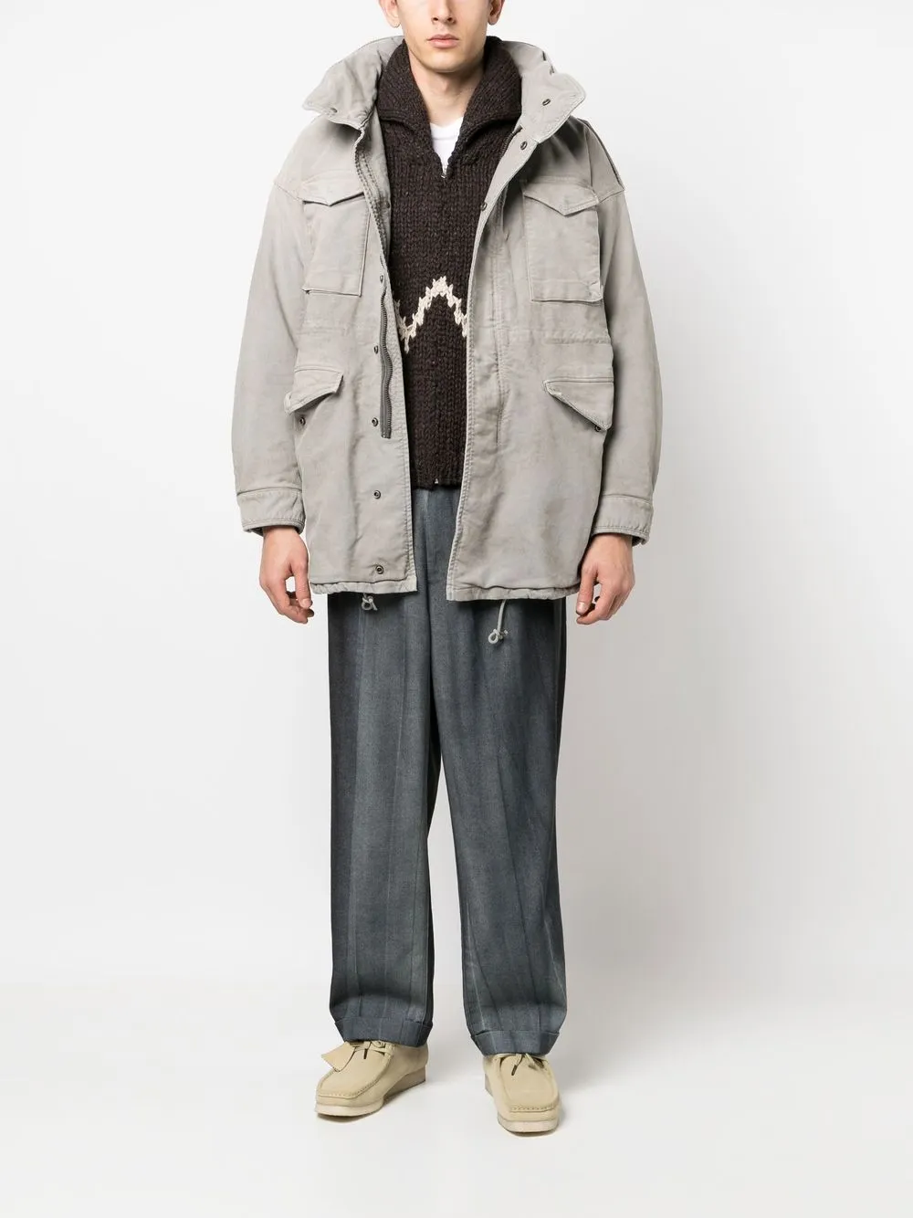 Visvim Bickle G. Cords Parka Coat In Grey | ModeSens