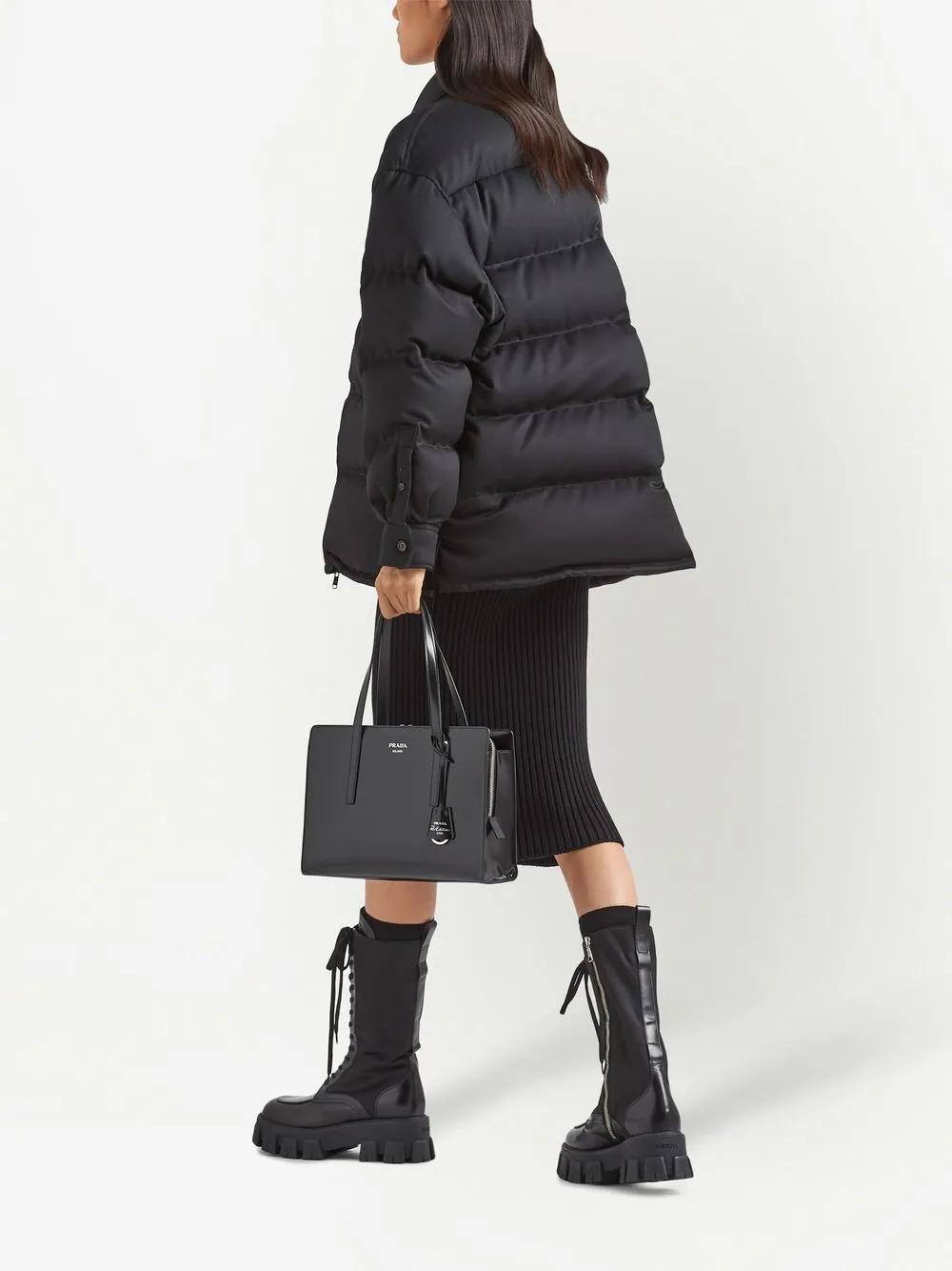 Prada Logo Plaque Padded Jacket - Farfetch