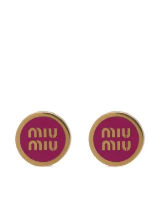 Miu Miu logo-lettering Studs - Farfetch