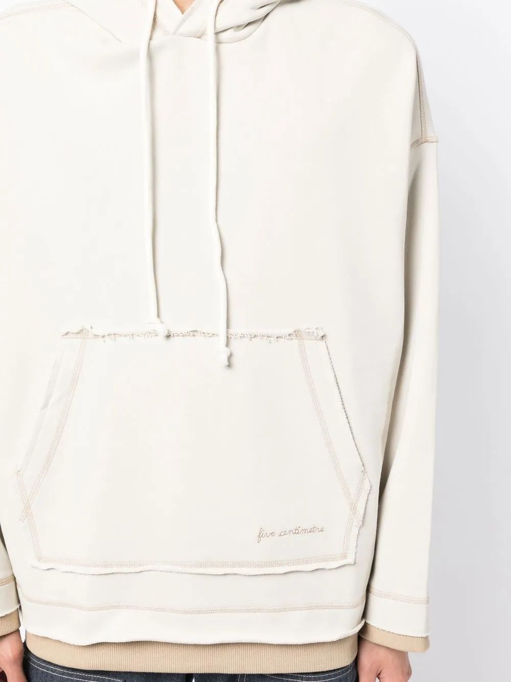 FIVE CM contrast-stitch Drawstring Hoodie | Neutrals | FARFETCH
