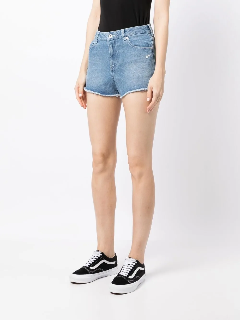 A Bathing Ape Star-embroidery Mini Denim Shorts In Blue | ModeSens
