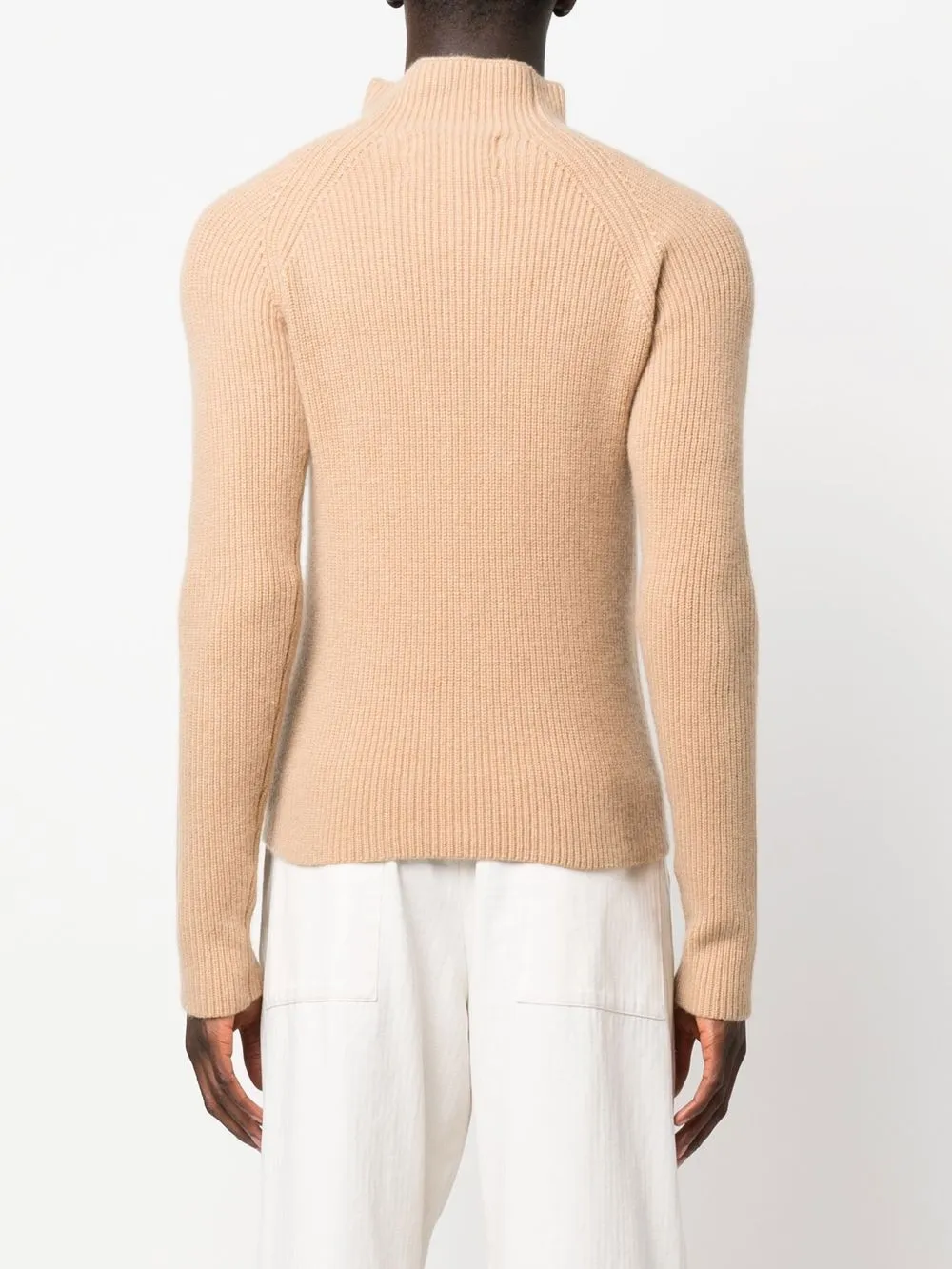 Extreme Cashmere Ribbed-knit High-neck Jumper In Neutrals | ModeSens
