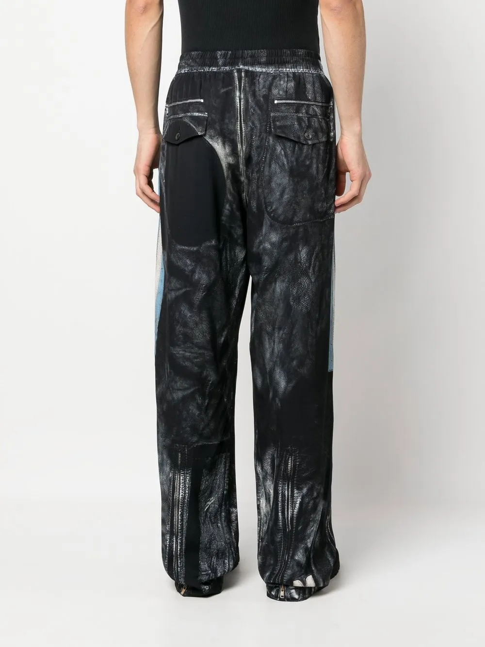 Diesel Cargo Wide-leg Trousers In Black | ModeSens
