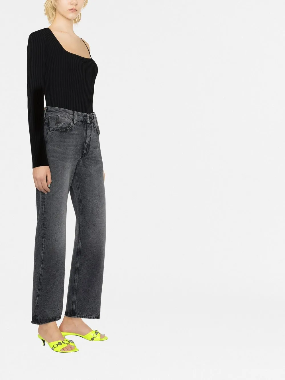 Off-White logo-patch straight-leg Jeans | Black | FARFETCH