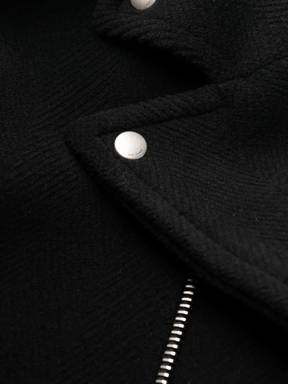 Saint Laurent notched-collar zip-fastening Coat | Black | FARFETCH UK