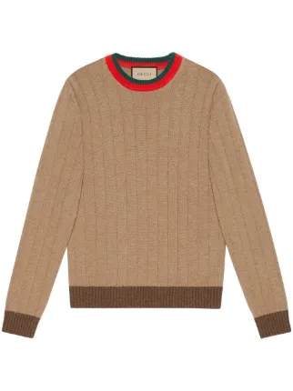 Gucci Suéter Con Detalle Web | Marrón | FARFETCH MX