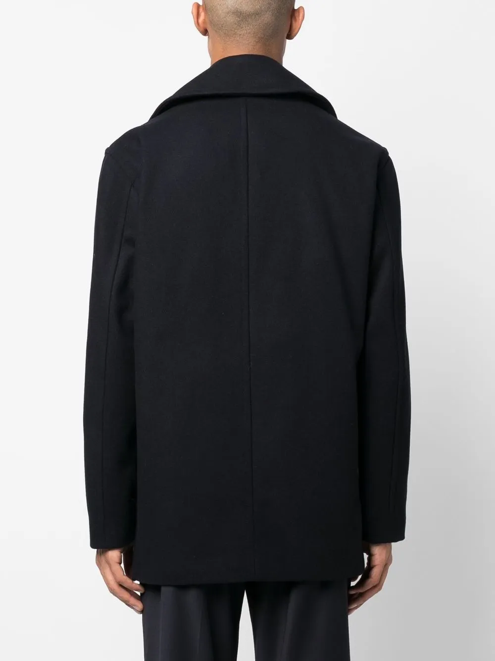 Sandro Double-breasted Wool Coat In Blue | ModeSens