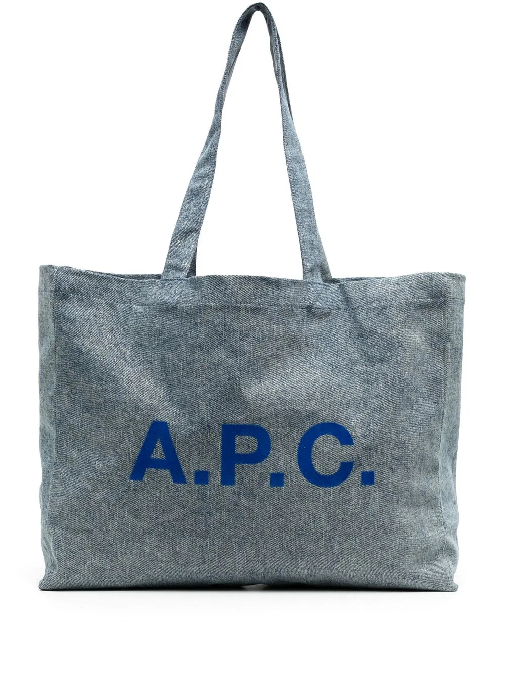 A P C Logo patch Denim Tote Bag Farfetch A P C Logo patch Denim Tote Bag Farfetch