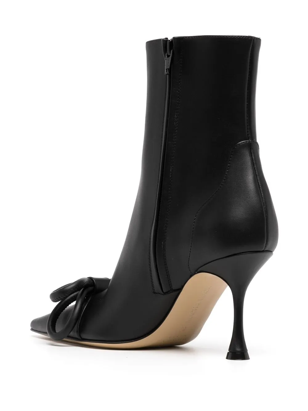 MACH & MACH bow-detail Leather Ankle Boots - Farfetch