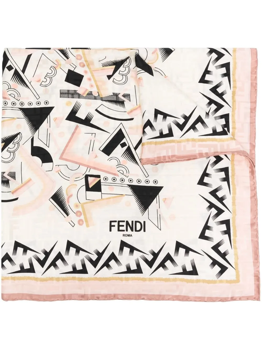 Fendi Logo-print Silk Scarf In Pink | ModeSens