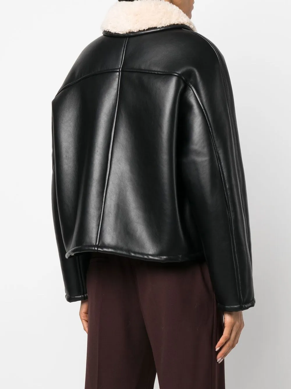 Stand Studio Amelie Faux Shearling-lined Faux Leather Jacket In Black ...
