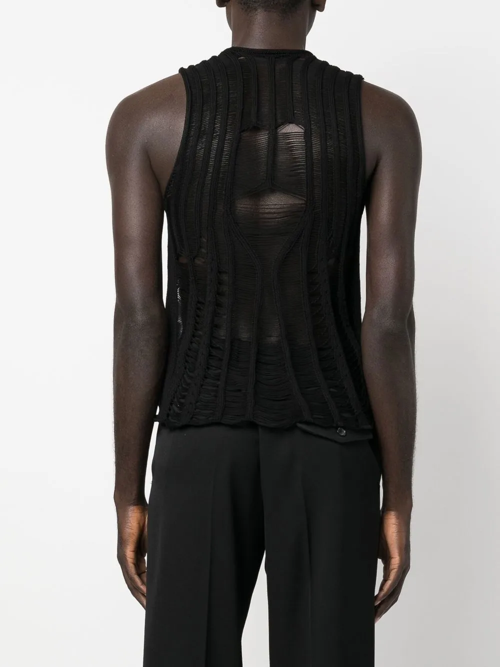 Dion Lee Knitted Ripped Top In Black | ModeSens