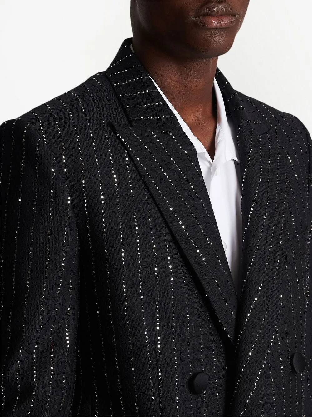 Balmain Crystal-embellished Double-breasted Blazer In Black | ModeSens