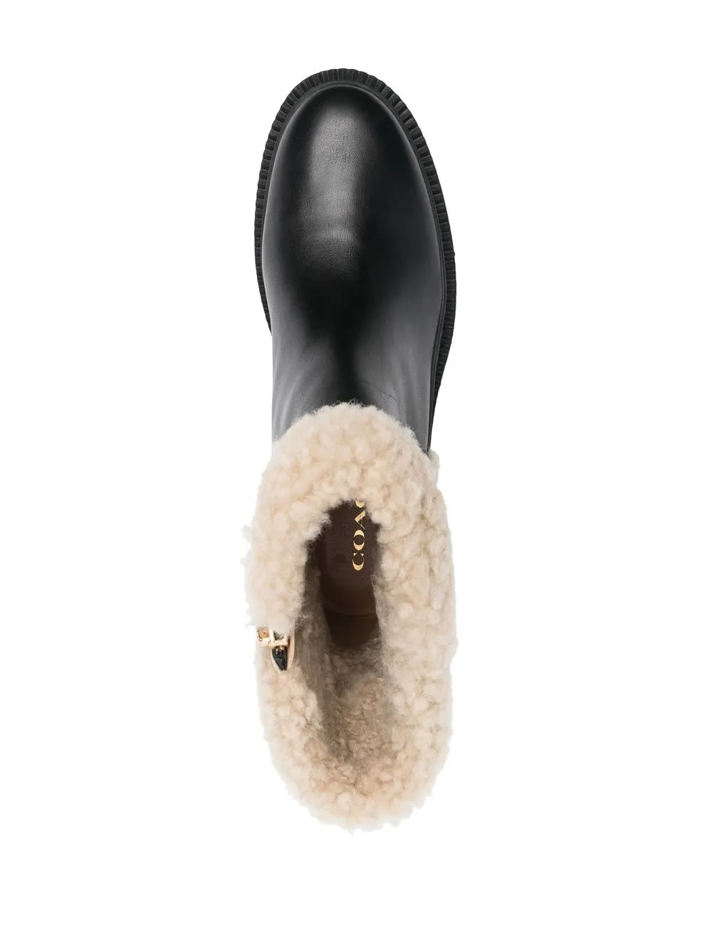 Coach Faux-shearling Chunky Boots In Black & Natural | ModeSens
