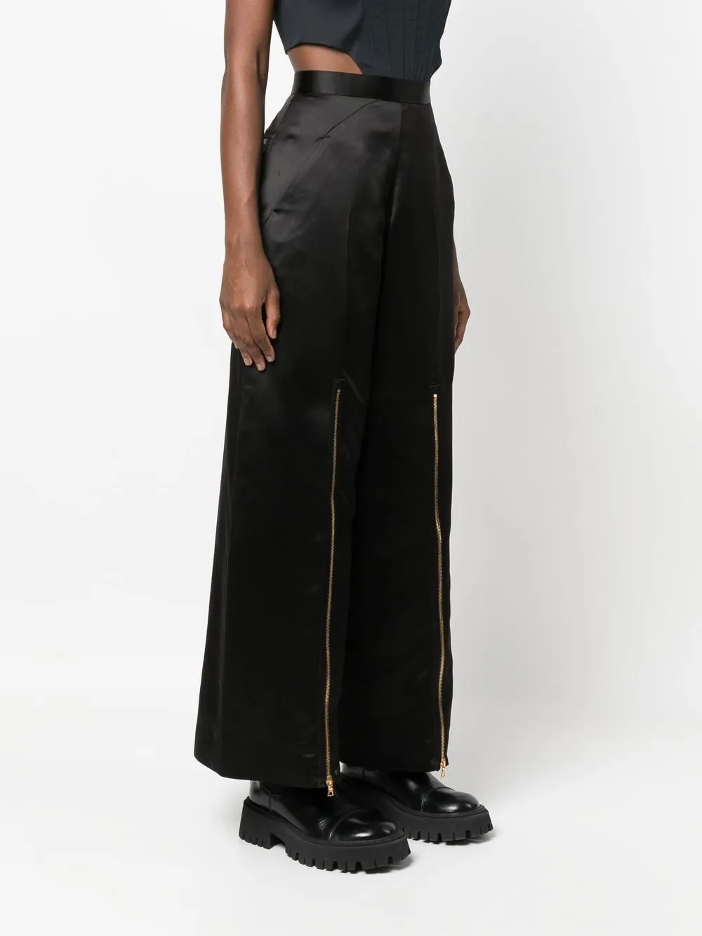 Undercover zip-detailed wide-leg Trousers | Black | FARFETCH