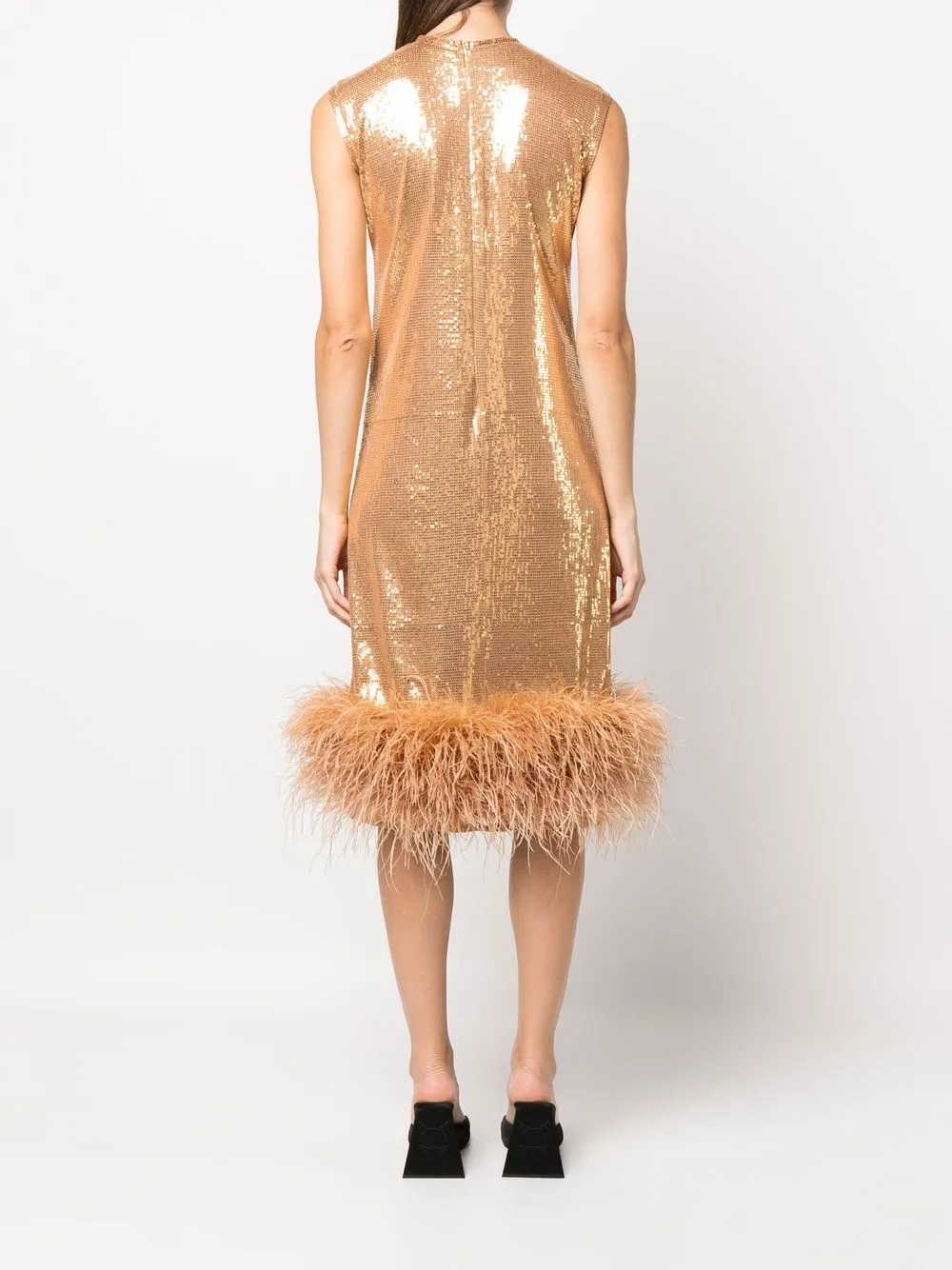 Atu Body Couture sequin-embellished feather-trim Dress - Farfetch